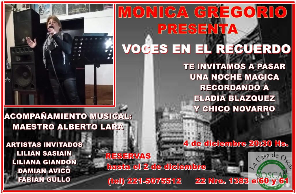 Voces en el Recuerdo. Mónica Gregorio y Alberto Lara – La Casa de Oscar